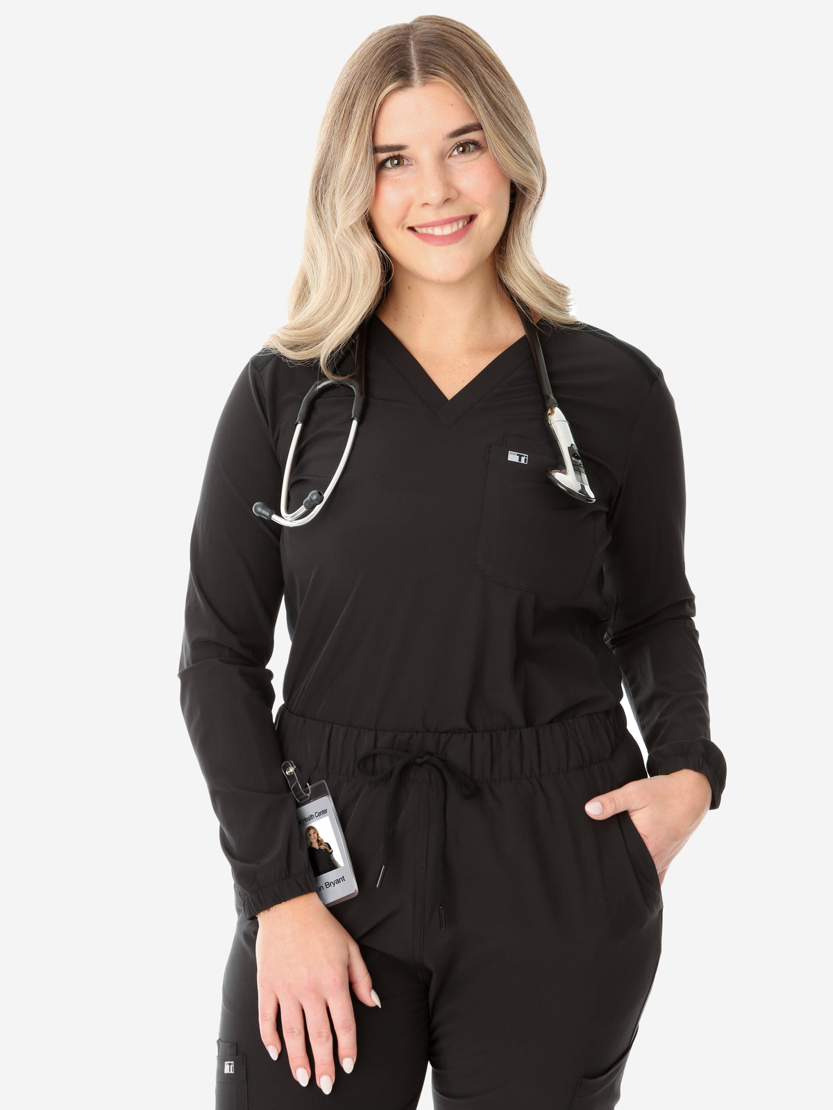 Women's Long-Sleeve Scrub Top | Real Performance Scrubs – TiScrubs