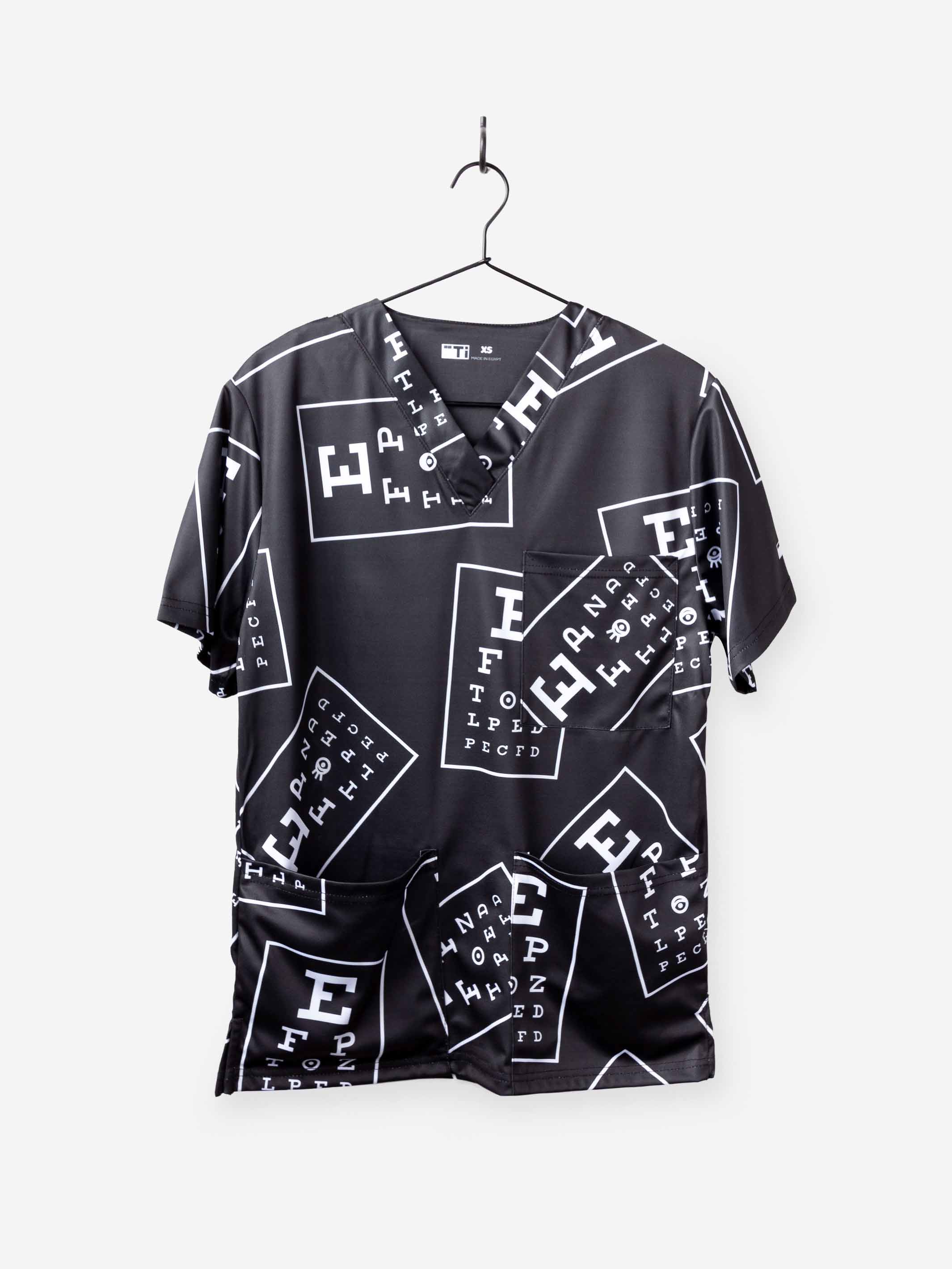Men's "20/20 Vision" Ophthalmology Print Scrub Top | Awesome Print ...