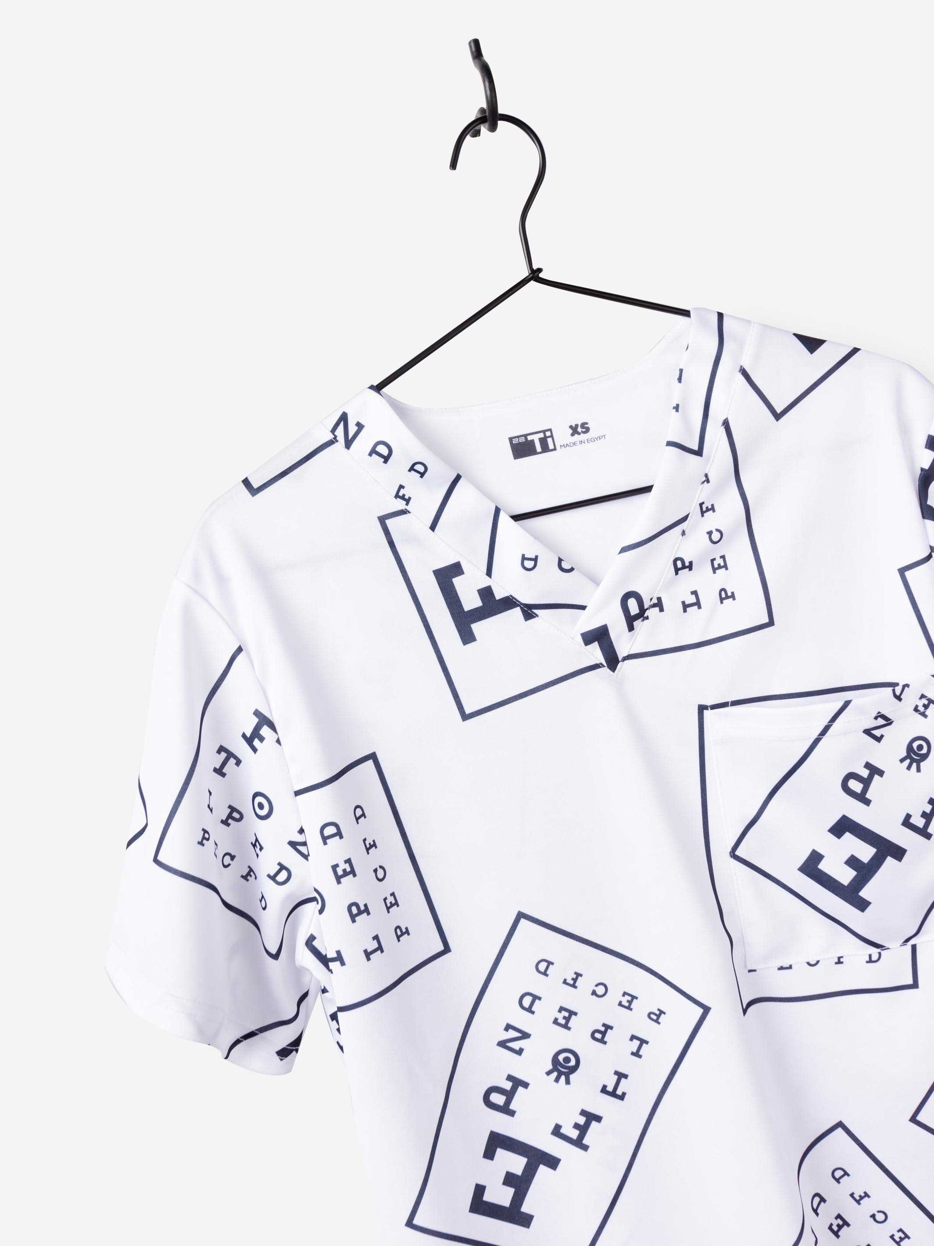 Men's "20/20 Vision" Ophthalmology Print Scrub Top | Awesome Print ...