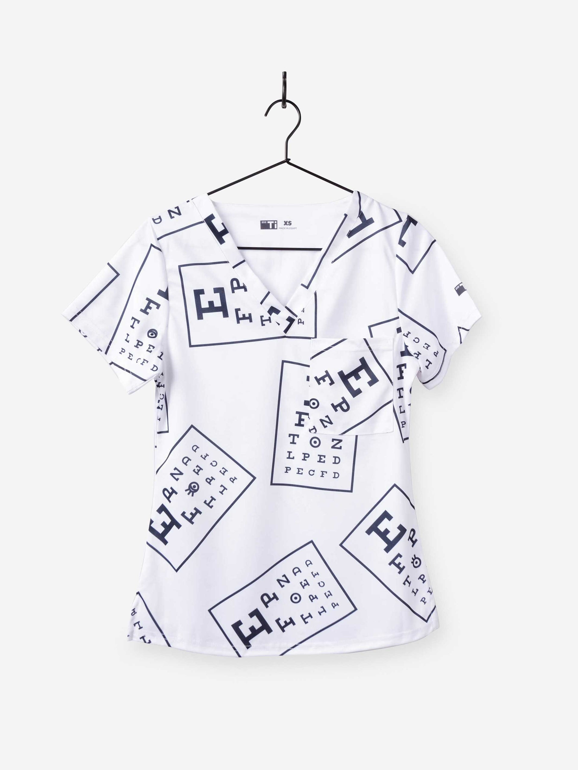 Women's "20/20 Vision" Ophthalmology Print Scrub Top | Awesome Print ...